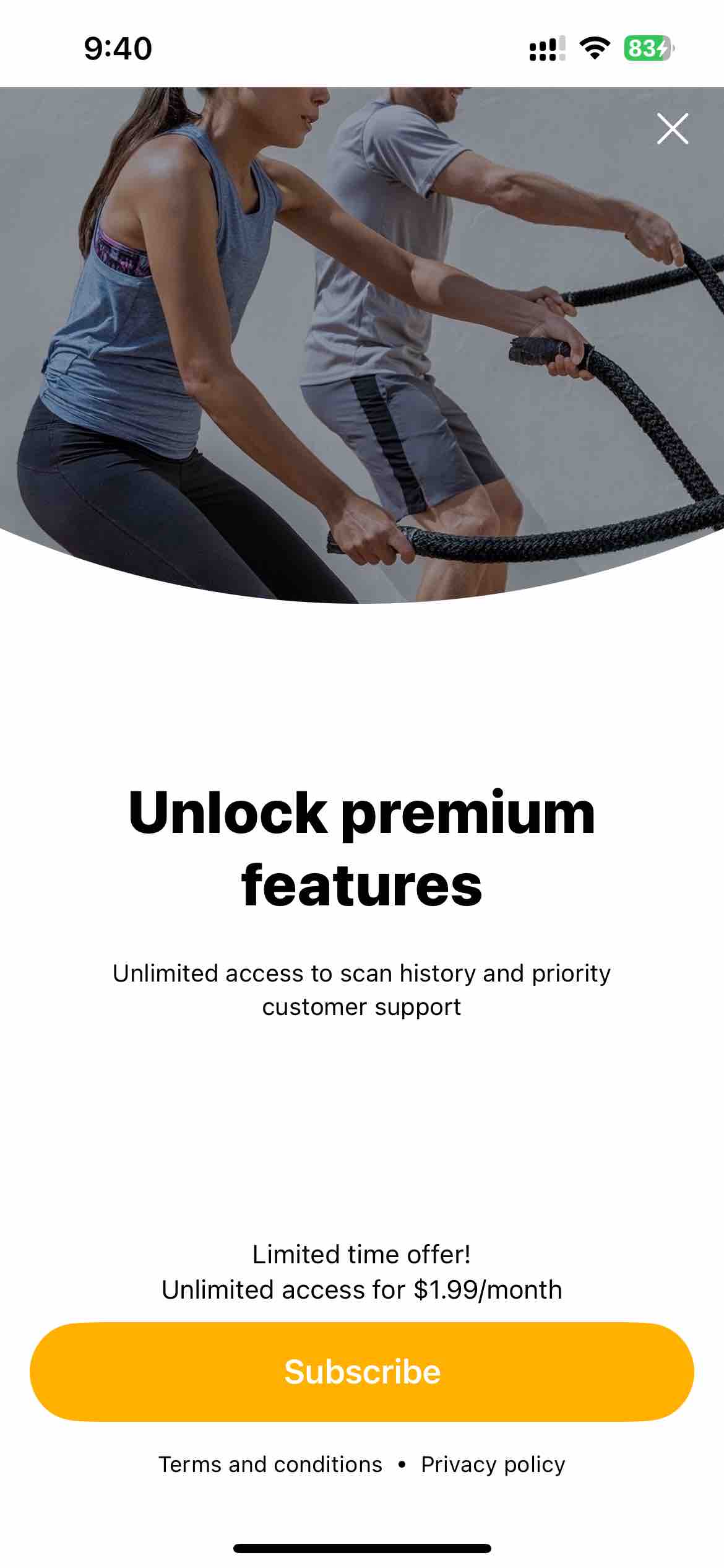 MeThreeSixty: 3D Body Scanner | Paywall Screenshot ($1K/mo)