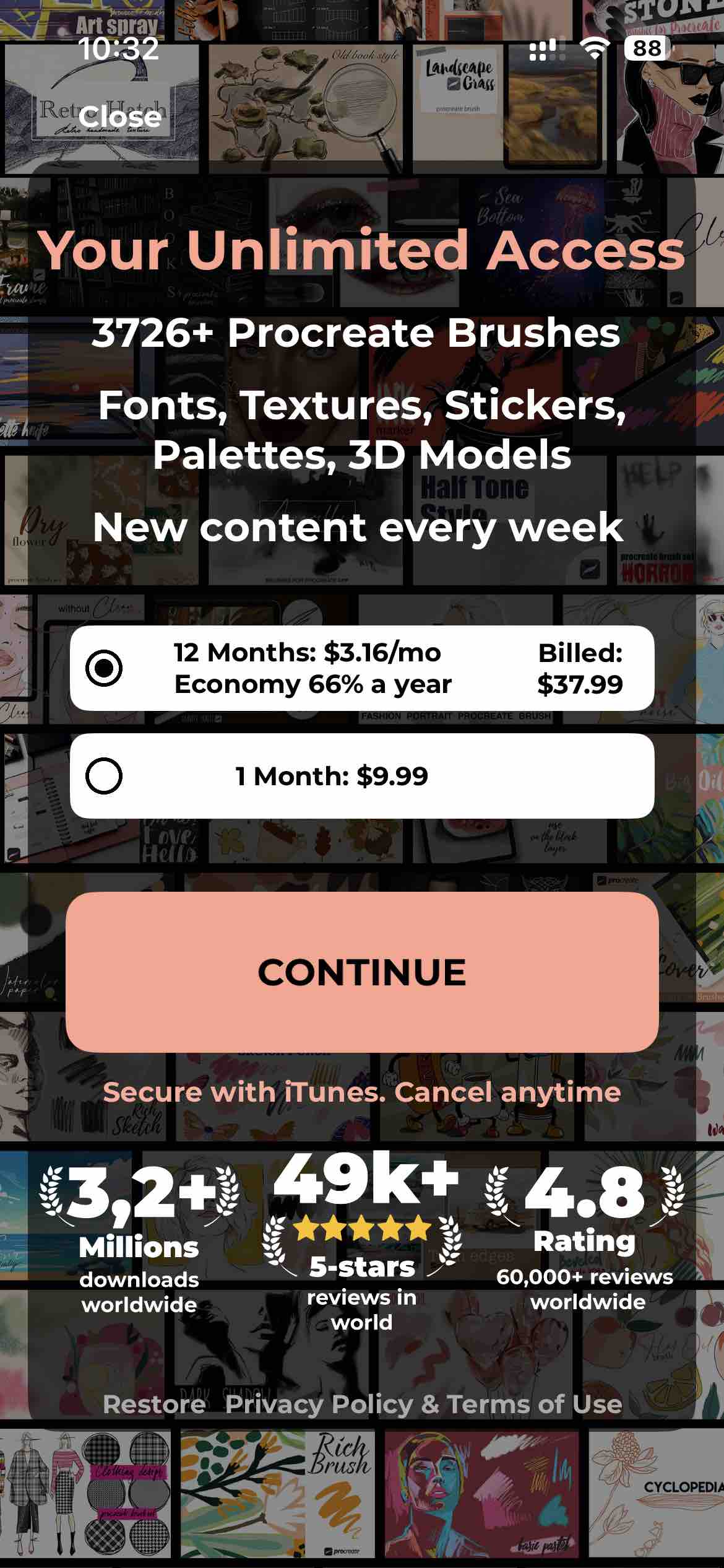 Tattoo AI Design Generator－Ink | Paywall Screenshot ($10K/mo)