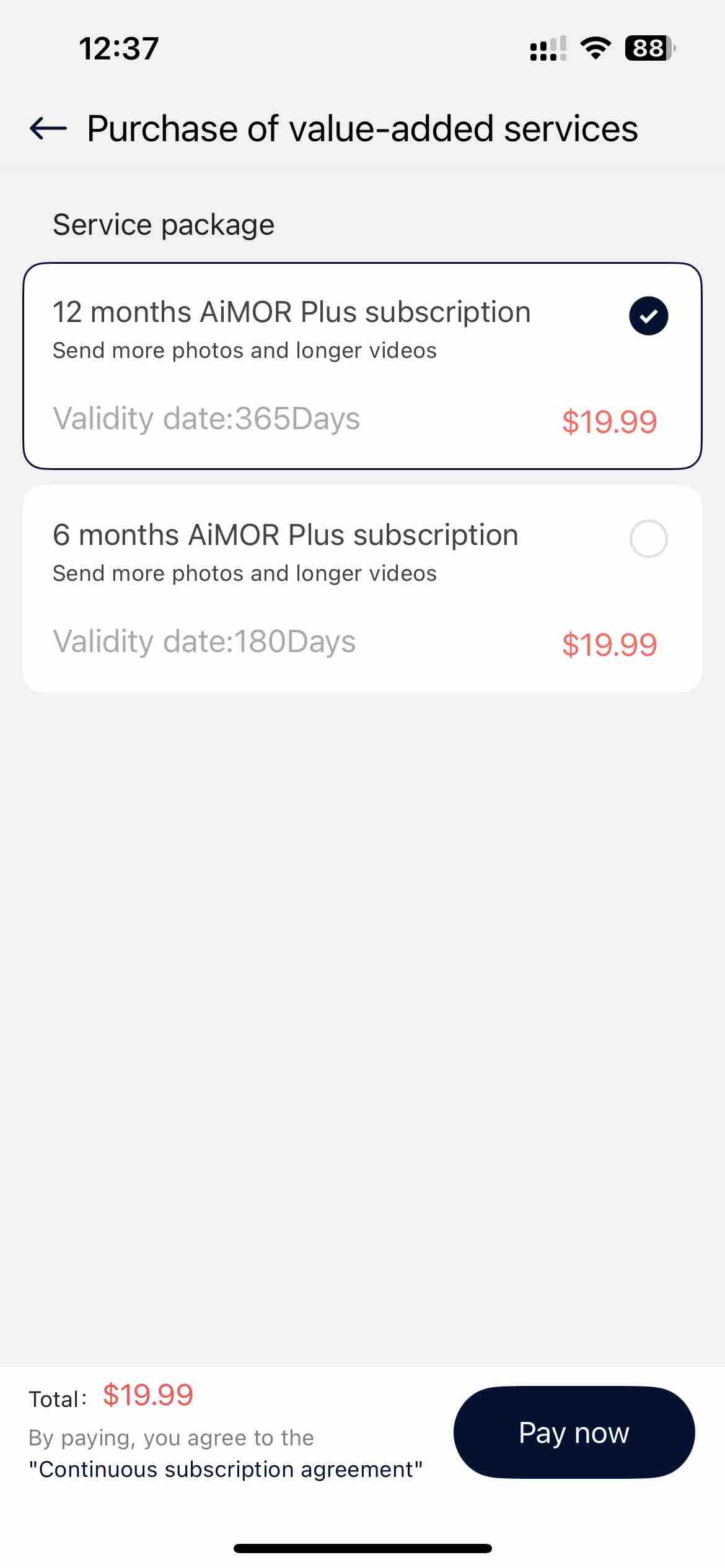 AiMOR | Paywall Screenshot ($10K/mo)