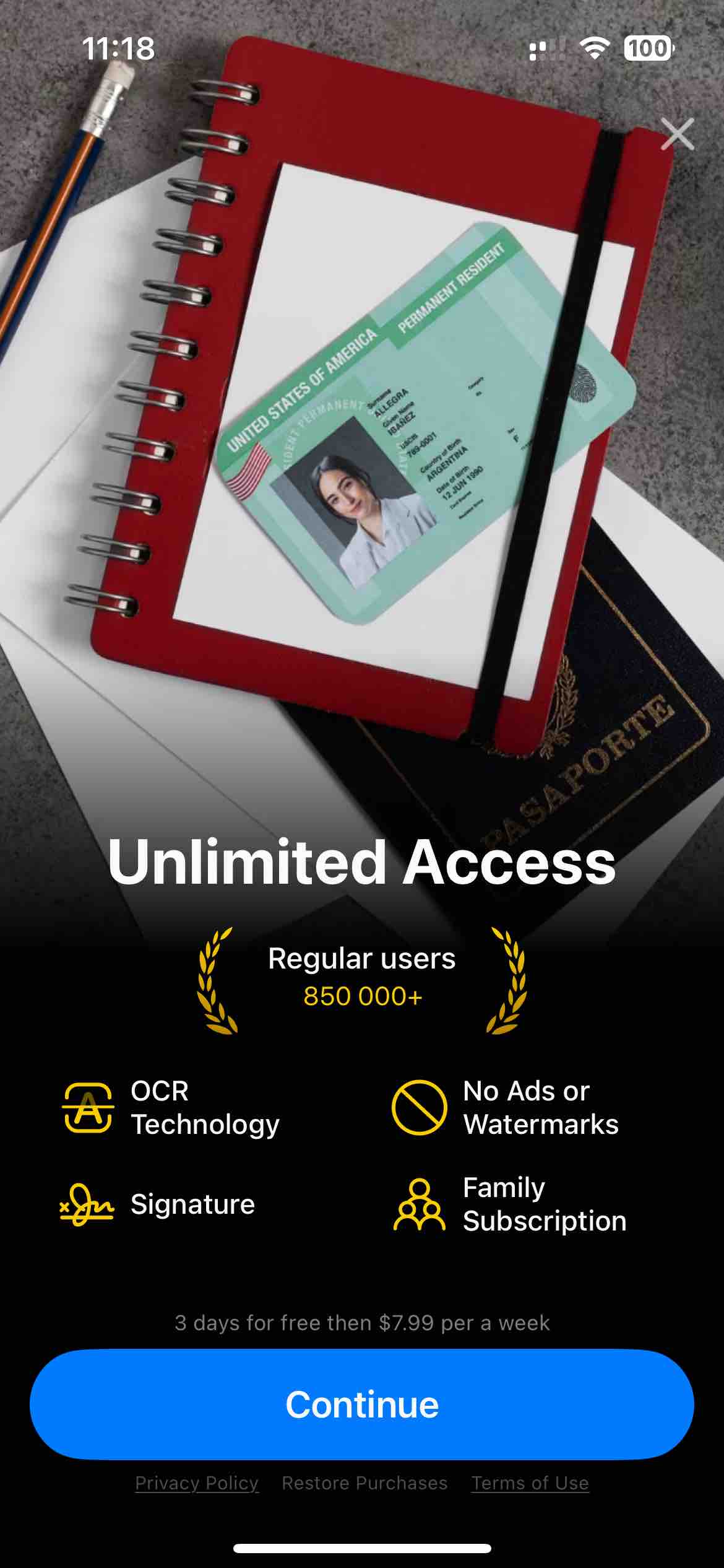 PDF Scanner - Good Documents | Paywall Screenshot ($200K/mo)