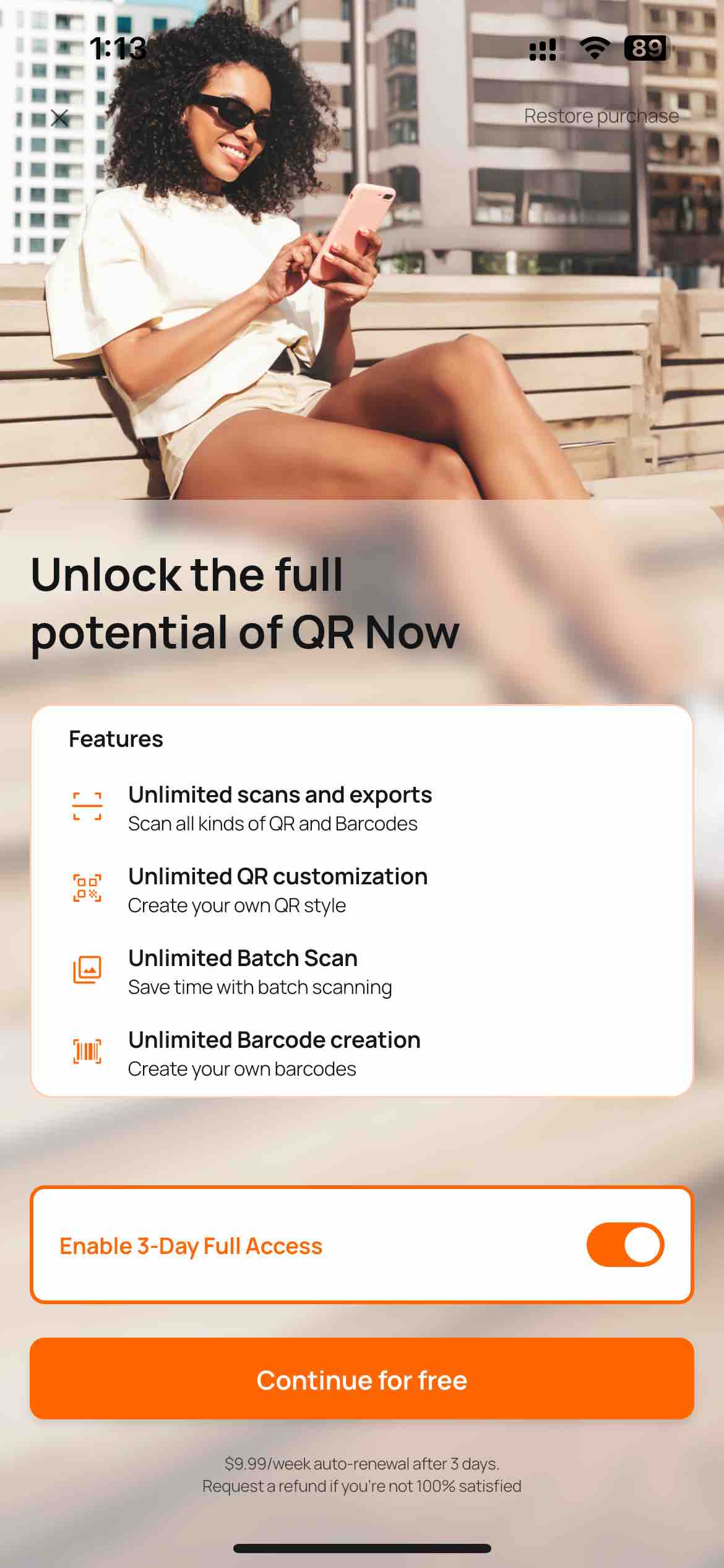 QR Code Reader Barcode Scanner Paywall Screenshot 400K mo QR Code Reader Barcode Scanner Paywall Screenshot 400K mo