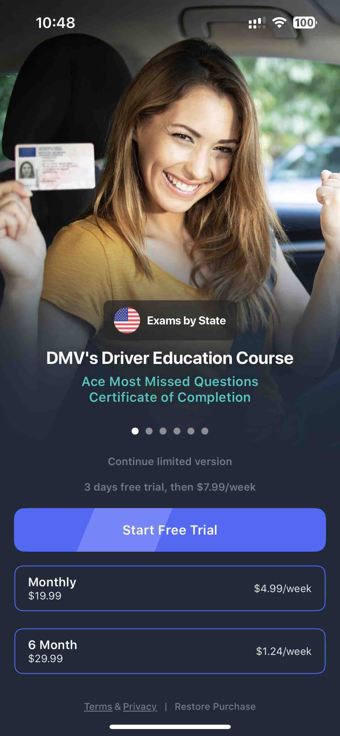 DMV Practice Test 2026 myDMV | Paywall Screenshot ($70K/mo)