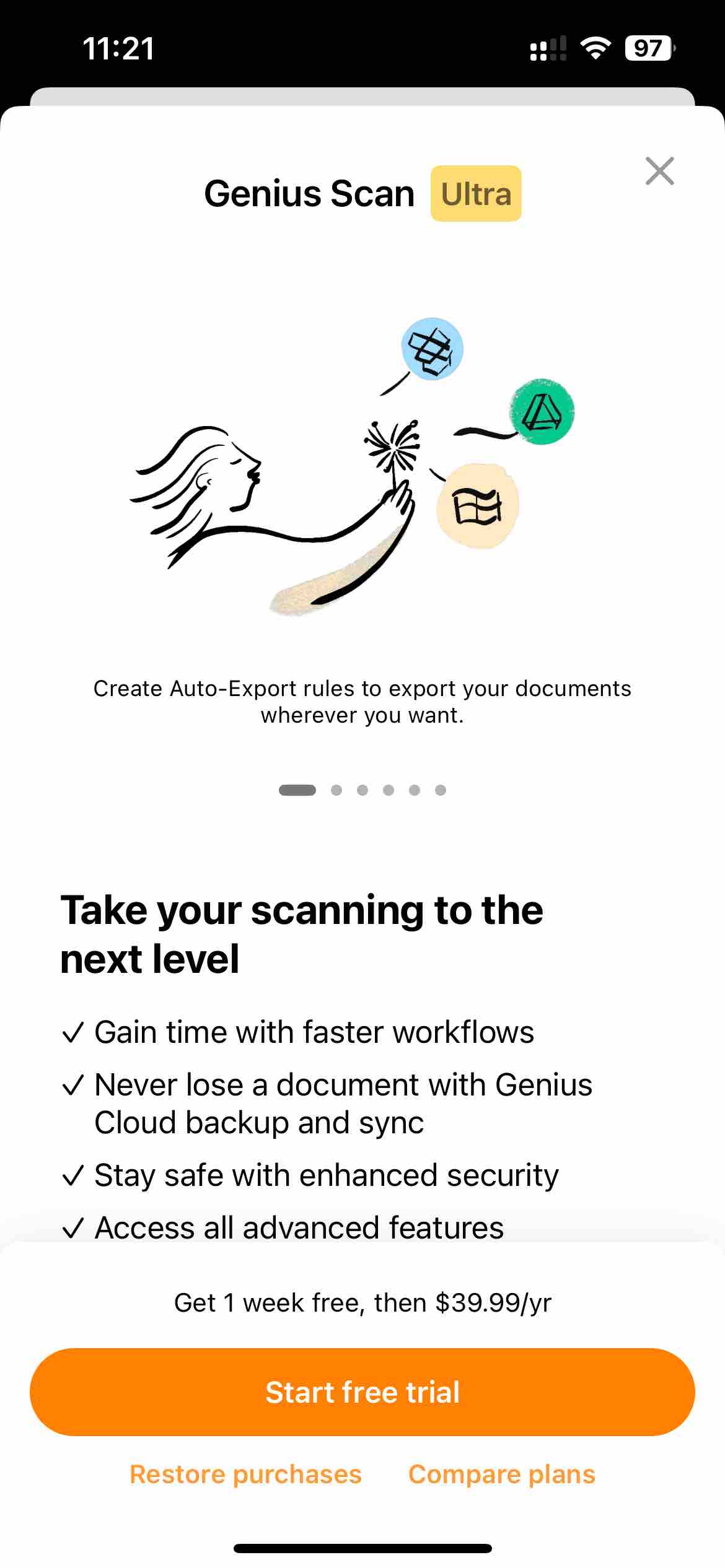 Scanner App: Genius Scan | Paywall Screenshot ($200K/mo)