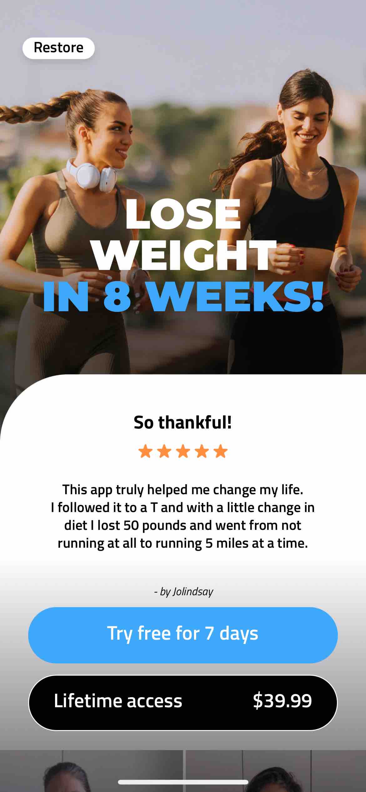 5K Runner: couch potato to 5K | Paywall Screenshot ($300K/mo)